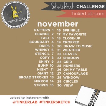 November Sketchbook Challenge - TinkerLab