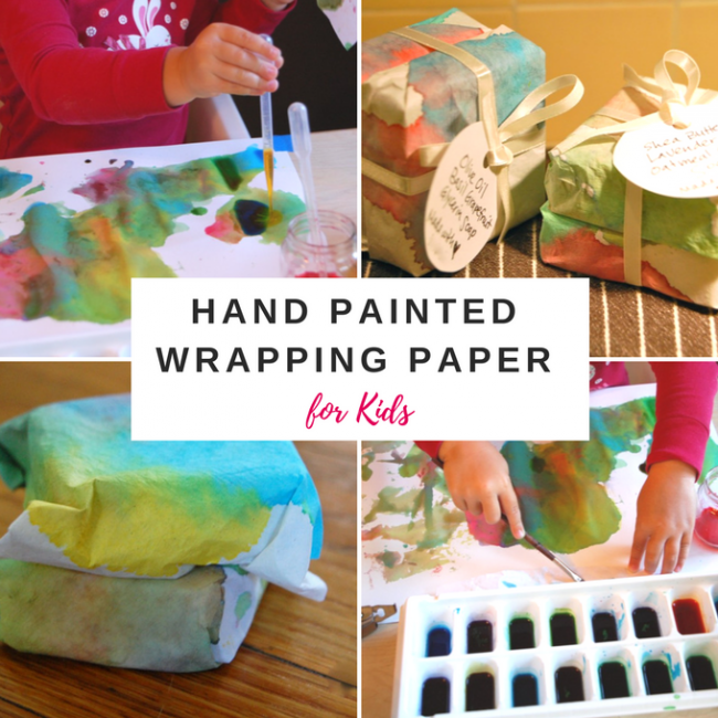 Hand Painted Wrapping Paper for Kids - TinkerLab