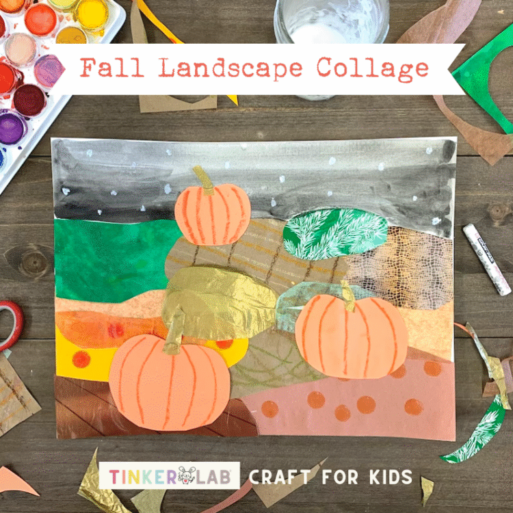 Landscape collage fall craft for kids - TinkerLab