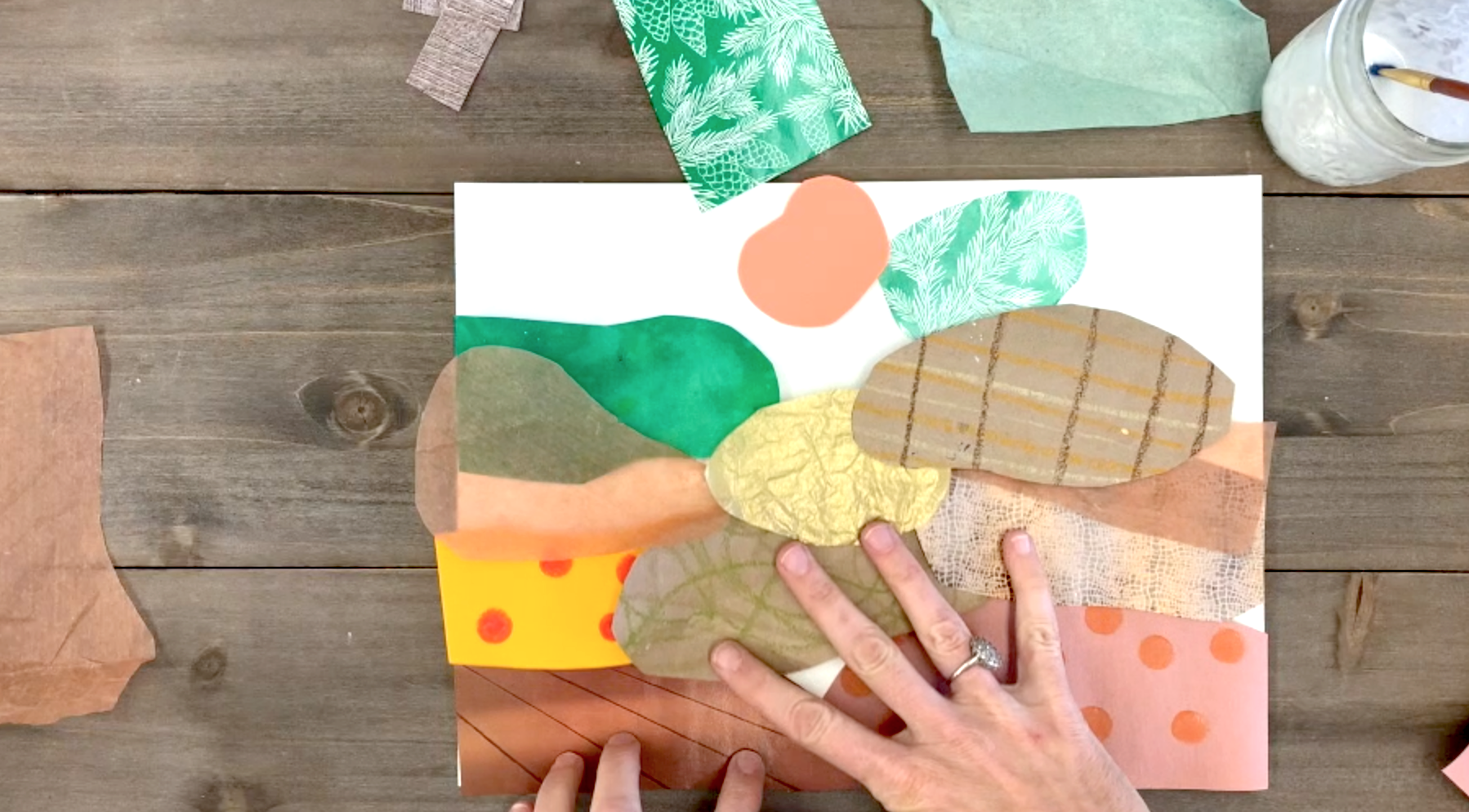 Landscape collage fall craft for kids - TinkerLab