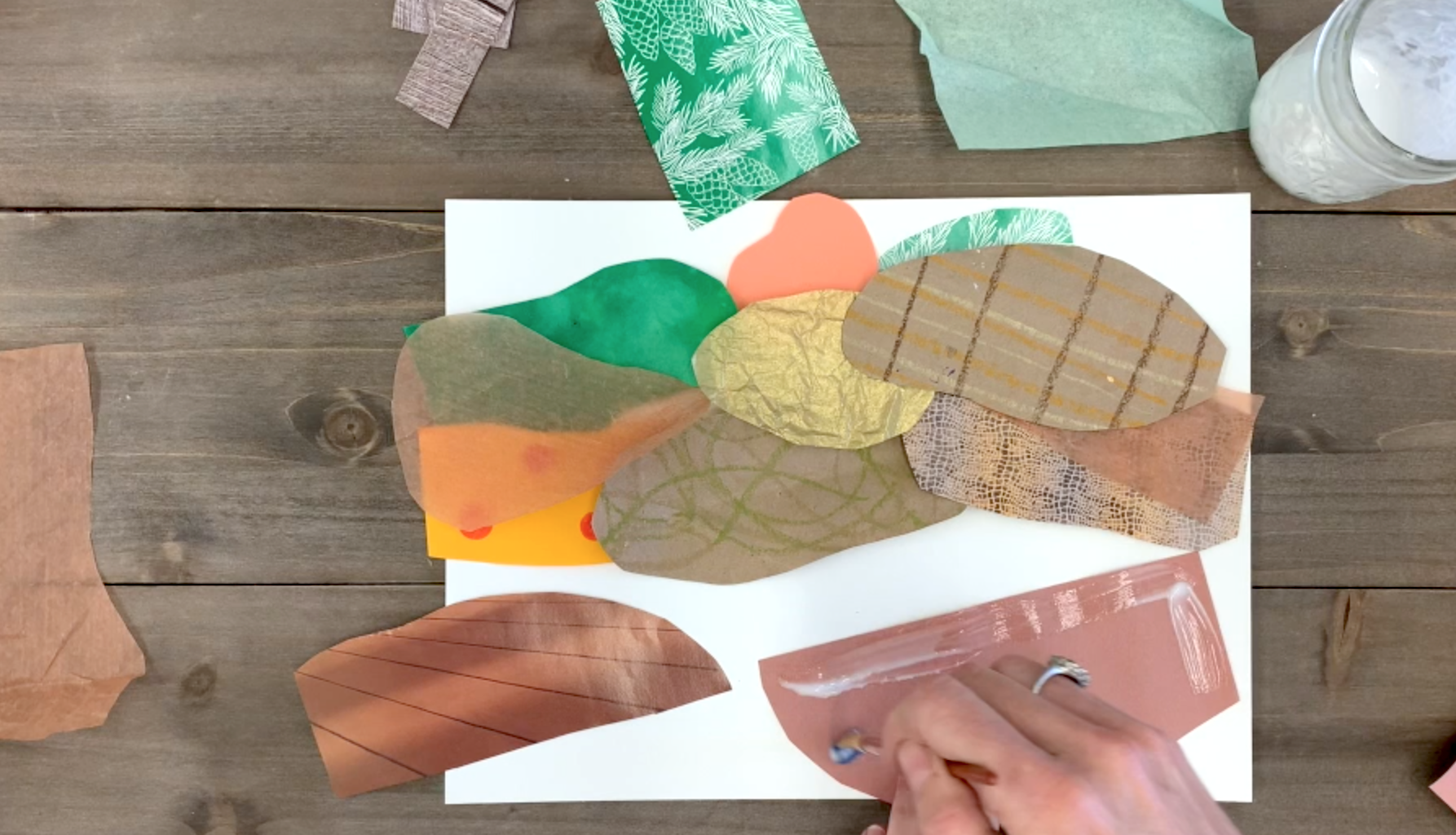 Landscape collage fall craft for kids - TinkerLab
