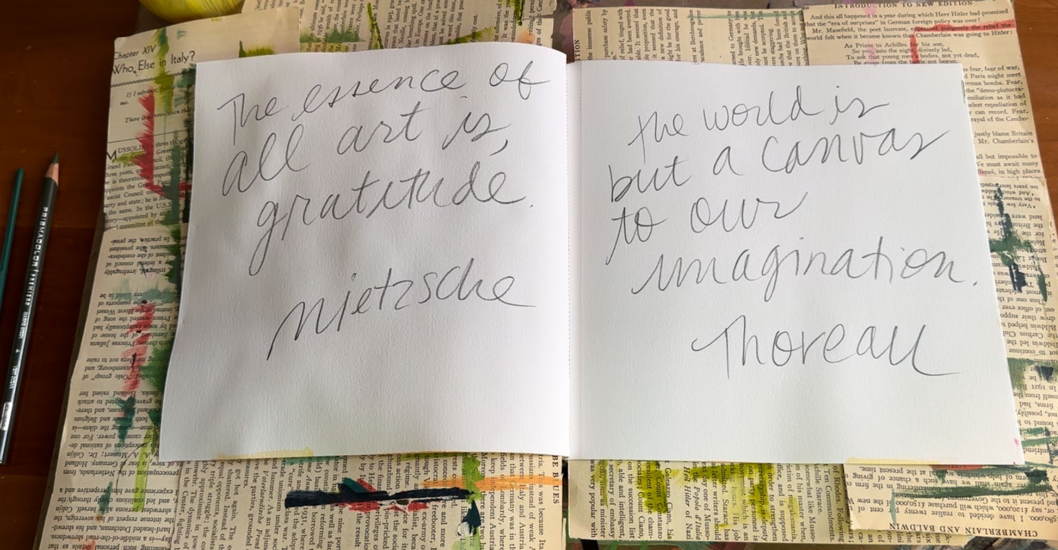 Easy-going Layered Art Journaling with Pencil & Acrylic - TinkerLab