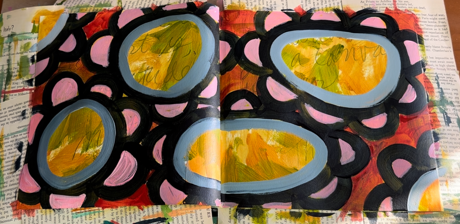 Easy-going Layered Art Journaling with Pencil & Acrylic - TinkerLab