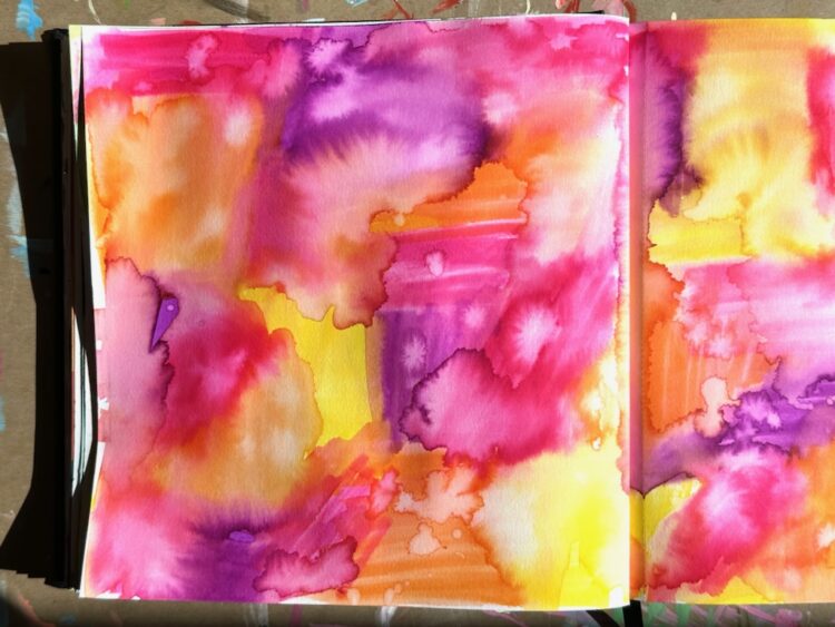 An Easy Art Journal Idea with Washable Markers and Water - TinkerLab